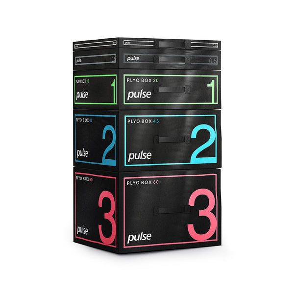 Pulse Fitness Club Line Stackable Plyo Boxes Set– 0.25m to 3-Level ...